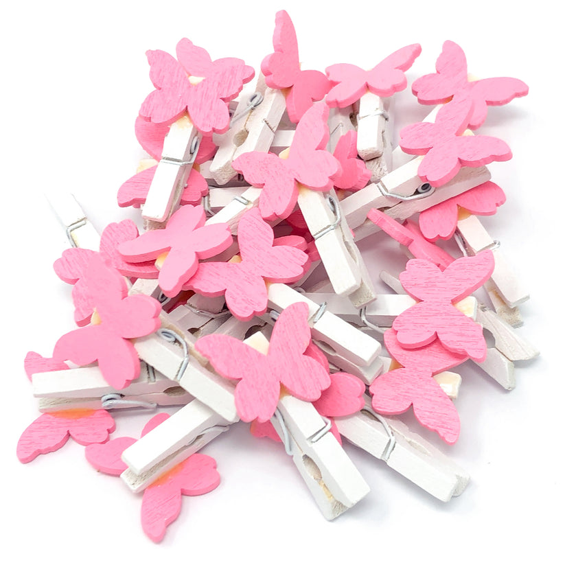 30mm Mini Clothes Pegs with 20mm Butterflies – Special Touches Ltd